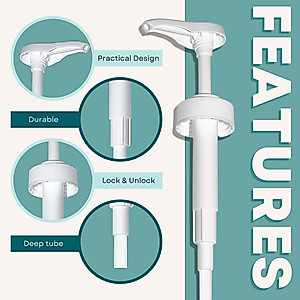 Gallon Pump Dispenser - for Plastic or Glass Bottles – Heavy-Duty Leak Proof for Commercial and Household Use - Plastic Pump for Gallon Jug  – Non-BPA Plastic (Pack of 2)