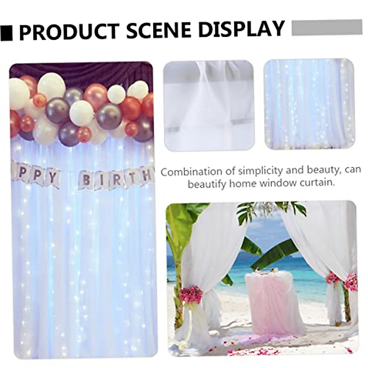 DECHOUS 1pc Chiffon Backdrop Curtain Wedding Backdrop Curtain Macrame Curtain Background Drapery Arches for Weddings White Wedding Dresses for Bride White Decor Wedding Background Drapery