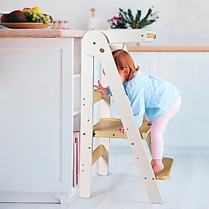 Foldable Learning Stool | Montessori Learning Stool for Toddlers | Folding Step Stool for Kids | Foldable Toddler Tower