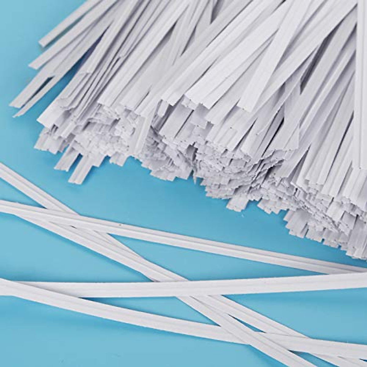Unves 1000 Pcs White Paper Twist Ties Reusable Bread Ties for Bags Candy Coffee Cello Cake Pops (4 Inches)
