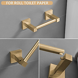 BATHLAVISH All Brass 360° Bidet Sprayer Set for Toilets, Wall or Toilet Mount Bundle with Gold Toilet Paper Holder, Brushed Gold Bathroom Toilet Roll Holder