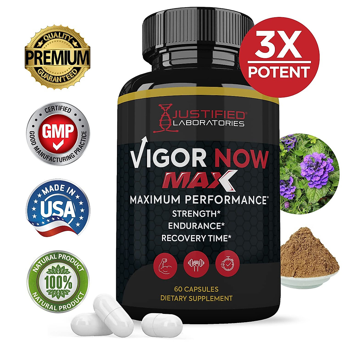 (5 Pack) Vigor Now Max 1600MG All Natural Advanced Men's Health Formula 300 Capsules