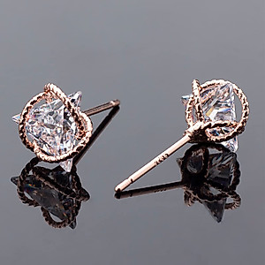 ENMOKI Geometric Triangle Cubic Zirconia Gold Stud Earrings for Womens…