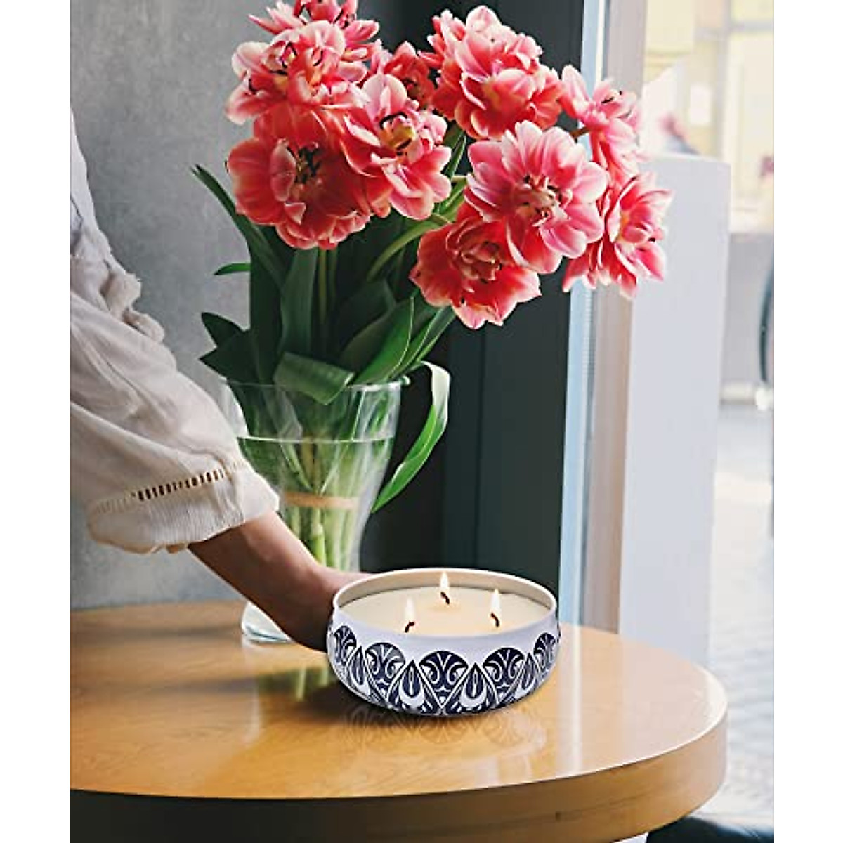 Citronella Candles Outdoor Large, 4 Pack 12 oz Soy Wax Jar Candles, Citronella Candles for Summer Patio Garden Yard Balcony