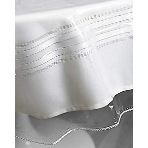 BRODER MFG. INC. Tablecloth Protector Crystal Clear Vinyl (52"x70" Oblong) | Thick, Durable Clear Table/Tablecloth Protector | Perfect for Parties, Special Occasions, Gatherings, and Everyday Use
