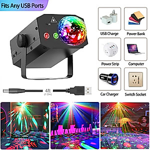 Party Lights, Disco Ball Lights,Dj Disco Lights,Rave Lights Stage Light Strobe Lights Laser Lights Sound Activated with Remote Control for Xmas Club Bar Parties Holiday Dance Christmas Birthday …