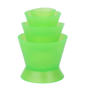 4pcs Silicone Mixing Bowls Set, Paint Facial Mask Blending Dental Material Mixing Bowl Oral Hygiene Dental Tools for Alginate and Plaster Materials, Filler and Grout(Green and