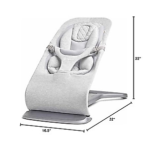 Ergobaby Evolve 3-in-1 Bouncer, Adjustable Multi Position Baby Bouncer Seat, Fits Newborn to Toddler, Light Grey