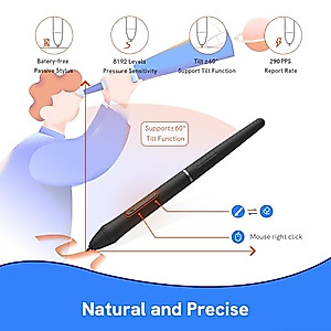 VEIKK VK1200 Drawing Tablet with Screen, 11.6 inch Full-Laminated Drawing Monitor with 6 Shortcut Keys and 8192 Levels Tilt Function Pen, for PC/Mac for Teach Anime(120% sRGB)