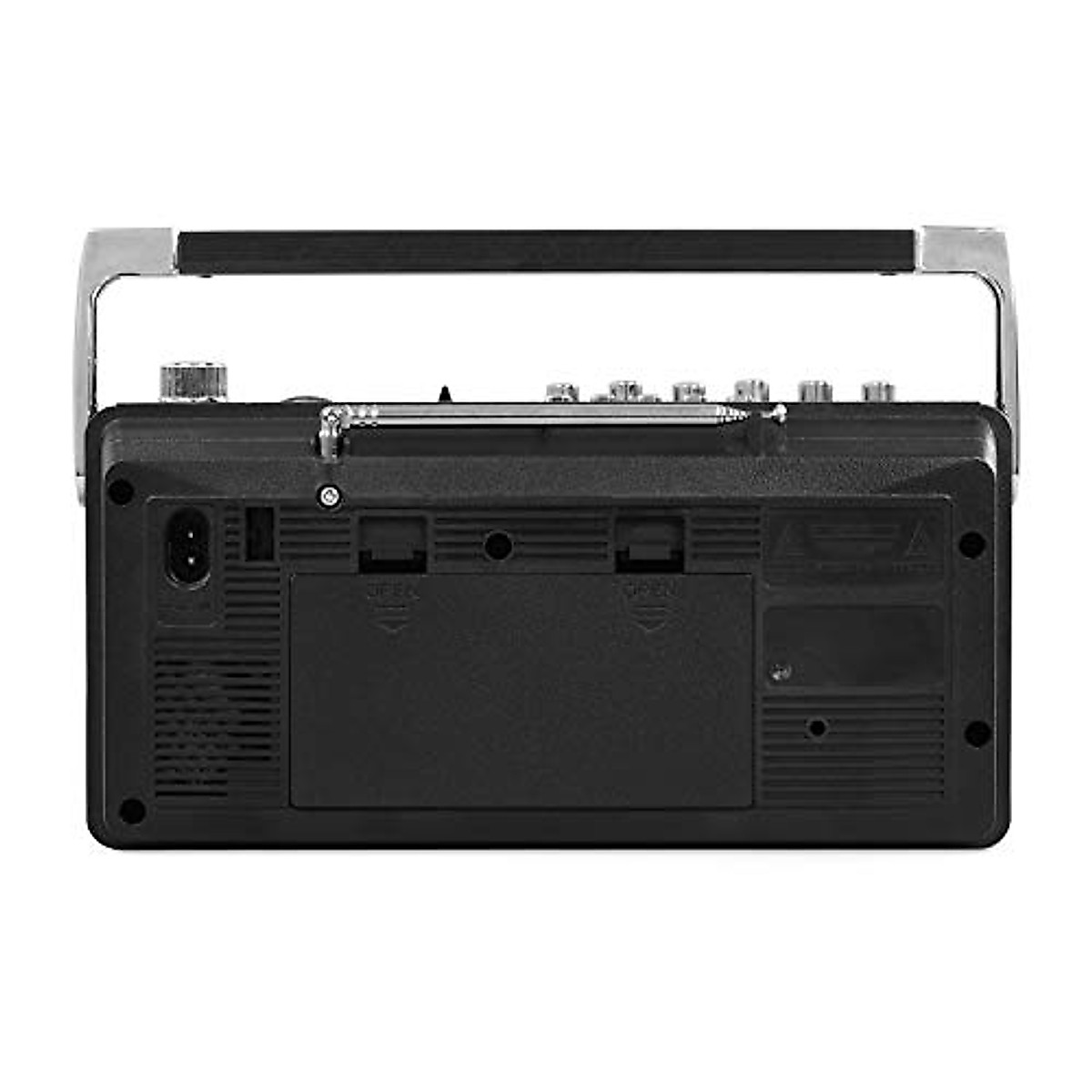 Victrola Mini Bluetooth Boombox with Cassette Player, Recorder and Am/FM Radio, Grey