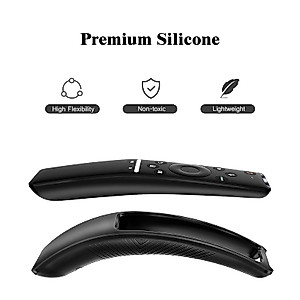 Fintie Protective Case Compatible Samsung Smart TV Remote Controller BN59 Series, CaseBot Light Weight Kids-Friendly Anti Slip Shock Proof Silicone Cover, Black