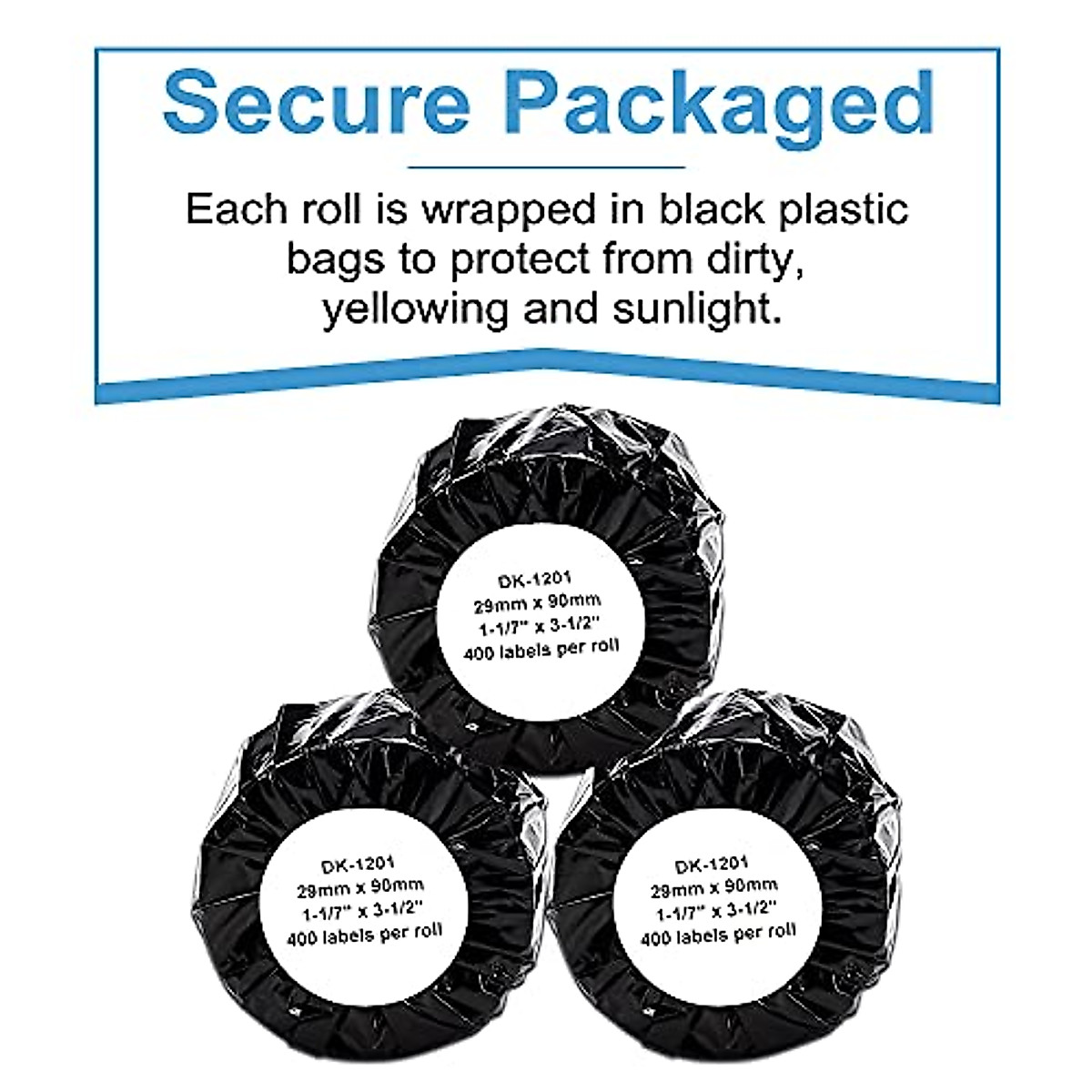 COLORWING Compatible Labels Replacement for Brother DK-1201 Standard Address Labels 1.1 x 3.5 inch Die-Cut 29mm x 90mm, for Brother QL-800 QL-810W QL-700 QL-500, 6 Roll - 400 Labels/Roll