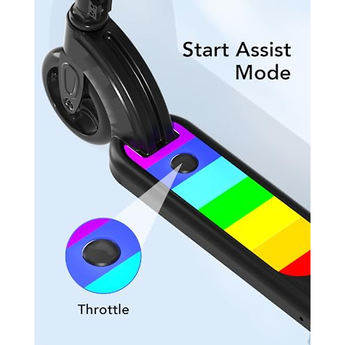 ANHAO Electric Scooter for Kids Ages 6-12 (Mainly 6-10), Kids Electric Scooter with Adjustable Height, Flash Wheel, Kick Scooter for Kids up to 110 lbs, up to 6mph