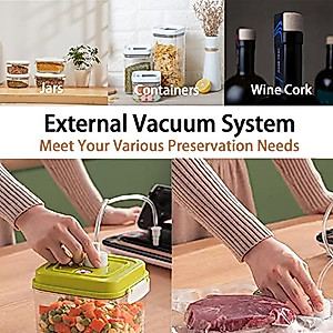 Vacuum sealer machine with 20pcs vacuum sealer bags, Manymiba 100W 60Kpa Powerful Dry/Moist/Liquid food saver vacuum sealer machine, food vacuum sealer machine, food sealer vacuum sealers