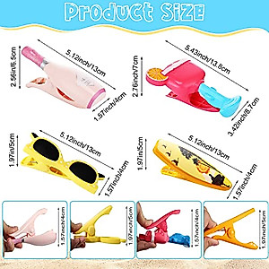 8 Pcs Beach Towel Clips for Beach Chairs Decorative Beach Chair Clips Pool Clips for Chairs Plastic Windproof Beach Towel Holder Funny Decorative Clothespins for Patio Accessories Summer, 4 Styles