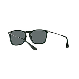 Ray-Ban RB4187 Chris Square Sunglasses, Transparent Green/Dark Grey Polarized, 54 mm