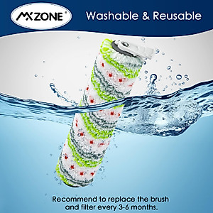 MXZONE for Bissell Crosswave Hydrosteam Replacement Parts CrossWave Max 2554 2554A 2590 2593 2596 35151 35152 3513 3518, 2pc Pet Brush Rolls 2788 and 4pc Filters 1866, Part 1618641 & 1608684