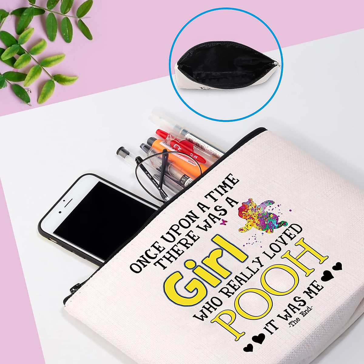 GJTIM Movie Inspired Pooh Bear Travel Bag Pooh Bear Accessories Pooh Zipper Pouch for Bear Lovers (Loved Pooh Bag)