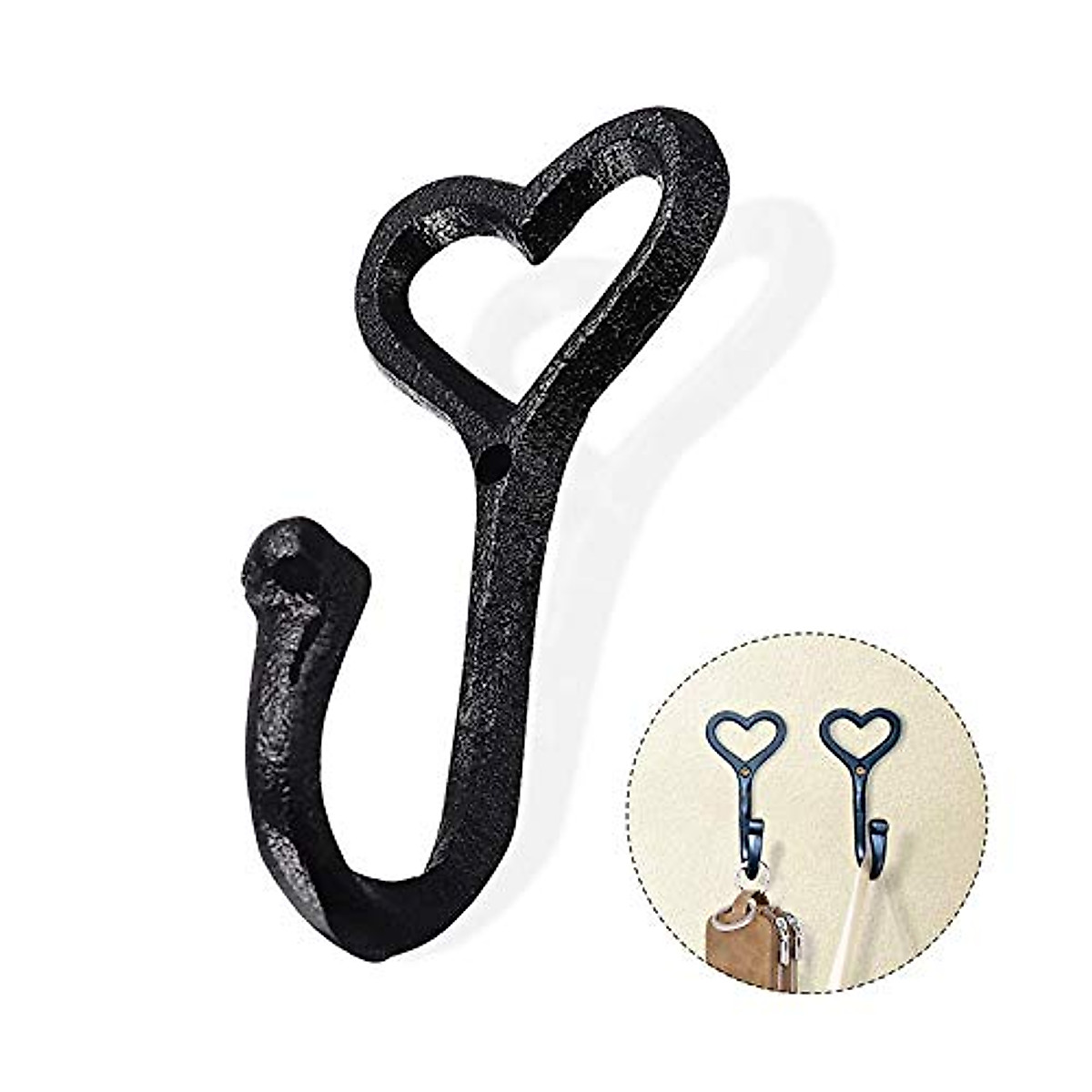 MNTT Decorative Wall Mounted Basic Wrought Iron Hooks,Cast Antique Organization Storage Cabinet Door Hanging Hat Bathroom Key Holder Rack Hanger(3pcs)