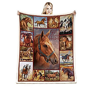 CYREKUD Horse Blanket,Horse Gifts for Girls Throw Blanket,Horse Gifts for Women Blanket,Gifts for Horse Lovers, Super Soft Cozy Horse Themed Gifts for Men Blanket,Sofa Couch Beds Horse Decor 50" x 60"