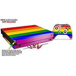 WraptorSkinz Decal Vinyl Skin Wrap Compatible with Xbox One X Console and Controller - Rainbow Stripes