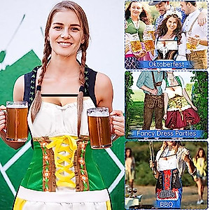 ZYP 4PCS Oktoberfest Apron for Woman,Female Funny Novelty Apron for German Oktoberfest Party Costume,Couples Cooking Dirndl Apron for Bavarian Beer Festival