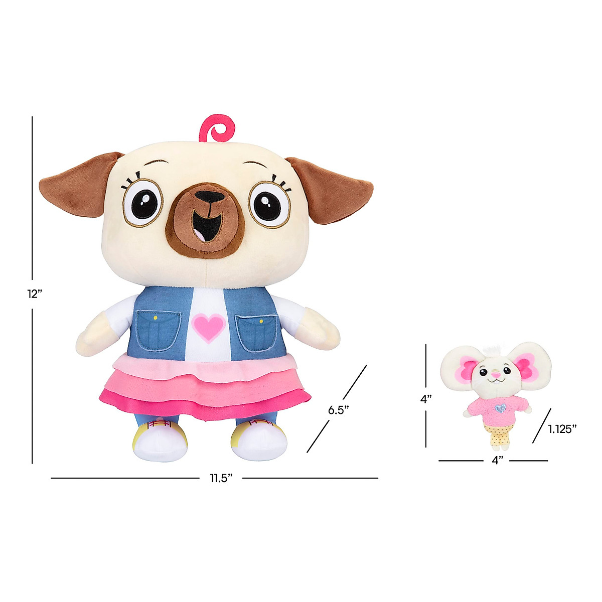 Chip and Potato ZERONIC Jumbo Plush Toy, Official Licensed Stuffed Animal 12 Inch Chip with Her 4 Inch Removable Potato Pal!