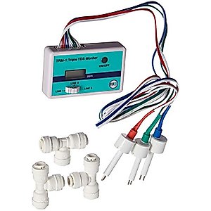 HM Digital Triple Inline RO/DI TDS Monitor with 1/4 inch T-Fittings