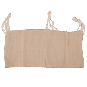 Baby Bed Hanging Bag, 2 Pockets Bag with Strap Infant Bedside Storage Bag for Toy Nursing Stuff (Khaki)