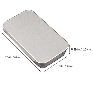 Hemoton 20pcs Rectangular Slide Top Tinplate Box Sliding Cover Push-Pull Tin Box Metal Tin Containers for Candies Jewelry Crafts Lip Balm Storage 60x34x10mm