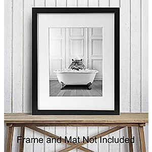 Hippo Wall Art - Funny Bathroom Decor - Jungle Theme Bathroom Accessories - Modern Bathroom Wall Art - Bathroom Decorations Pictures - Bath Wall Decor - Guest Bathroom - Restroom Sign - Powder Room