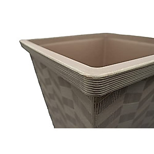 The HC Companies 27 Inch Borden Rectangular Planter Box - Large Lightweight Outdoor Plastic Plant Pot for Vegetables, Herbs, Flowers Inch Maple