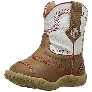 Roper Infants Cowbabies Roper Baseball Boot, Tan, 4