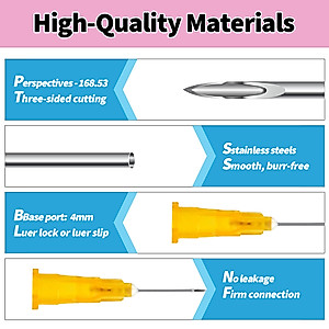 TIKAPLAS 25 Gauge 1 inch Luer Lock Dispensing Accessorie, Individual Packaged, Pack of 100