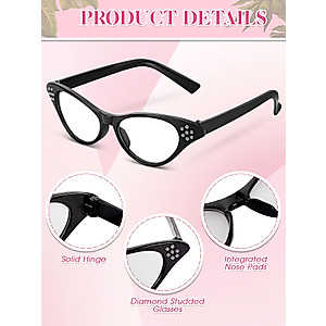 Kanayu 35 Pairs 1950s Glasses Bulk 50s Cat Glasses Costume Glasses for Sock Hop Party 1950s Party Decorations