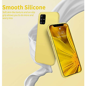 Leton Case for Samsung Galaxy A22 5g Phone Case,Soft Slim Silicone Case Anti-Scratch Shockproof with Microfiber Lining Protective Shell Cover for Samsung Galaxy A22 5g Yellow