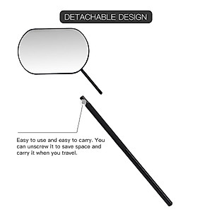 Pretty memory Large Lash Mirror, Stainless Steel Eyelash Mirror, Makeup Mirror for Lash Extension Supplies (Black)