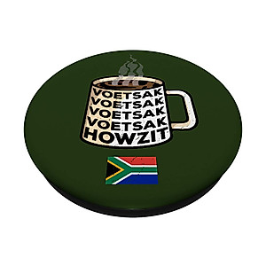 Coffee Warning Voetsek South Africa Funny Howzit PopSockets PopGrip: Swappable Grip for Phones & Tablets