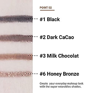 ETUDE Proof 10 Gel Pencil Liner 0.3g (#2 Dark Cacao) | Creamy Gel Texture Eyeliner with Wearable Shades to Create Precise Line Eye Makeup without Efforts, Korean Makeup, Perfect for Gift