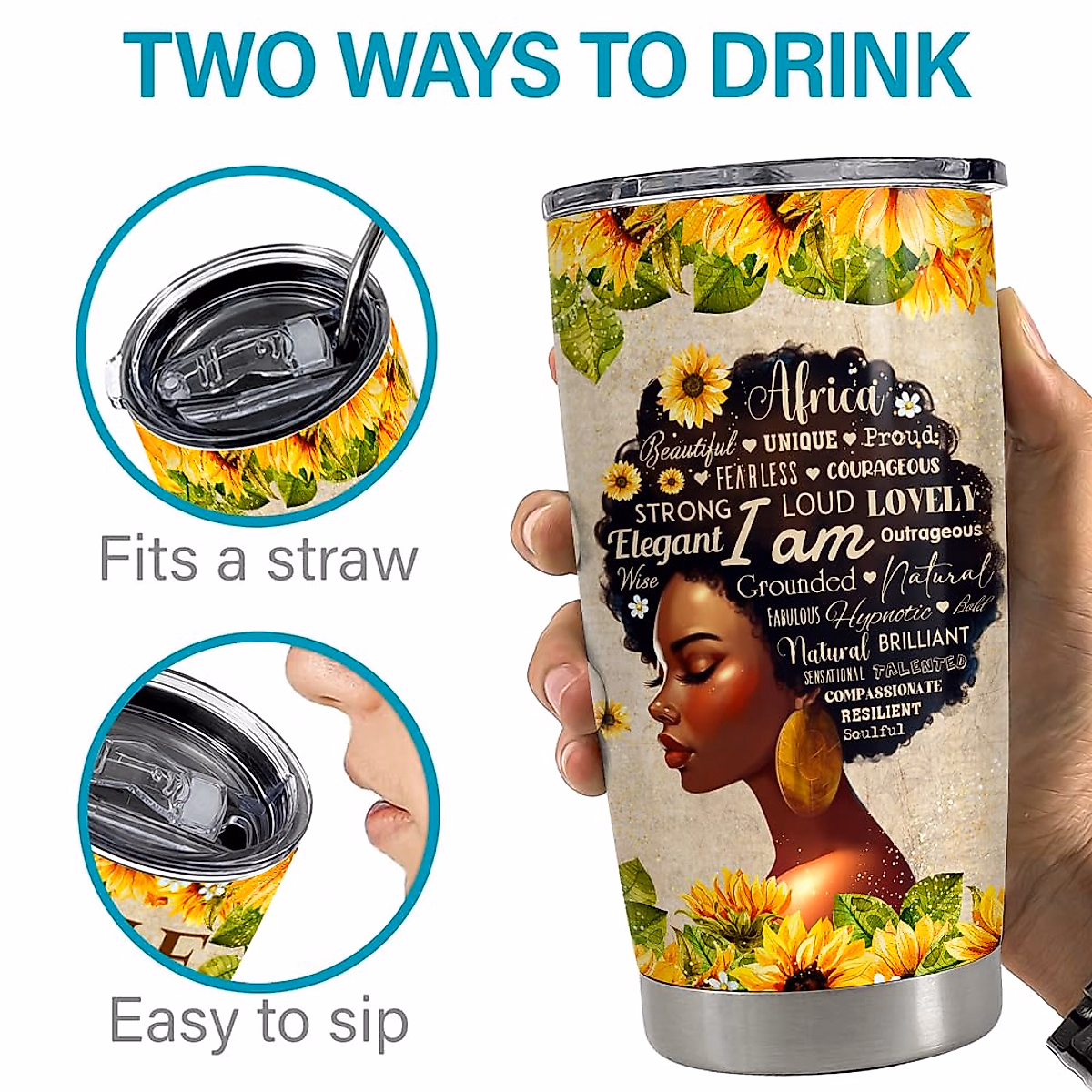 SANDJEST Christian Gift for Women Bible Tumbler 20oz Stainless Steel Insulated Tumblers Coffee Travel Mug Cup for Black Woman Religious Gifts for Birthday Christmas