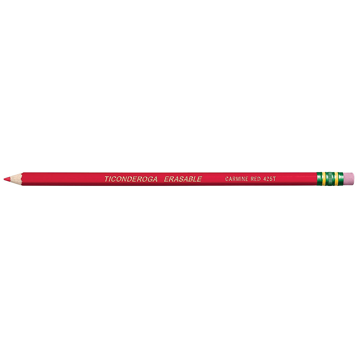Ticonderoga Erasable Checking Pencils with Eraser, Pre-sharpened, Red, 12-Pack (14259)