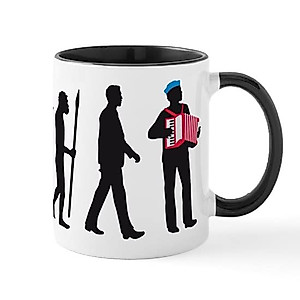 CafePress Evolution Of Man Accordion Player Mugs Ceramic Coffee Mug, Tea Cup 11 oz
