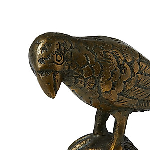 Decorative Embossed Aluminum Bird, Antique Gold Finish