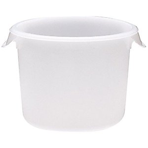 Rubbermaid Commercial Products Round Storage Container, 6-Court Capacity, White Polyethylene, High Temperature Range Food Organization for Wet/Dry Food in Kitchen/Restaurants/Cafeteria, Pack of 12