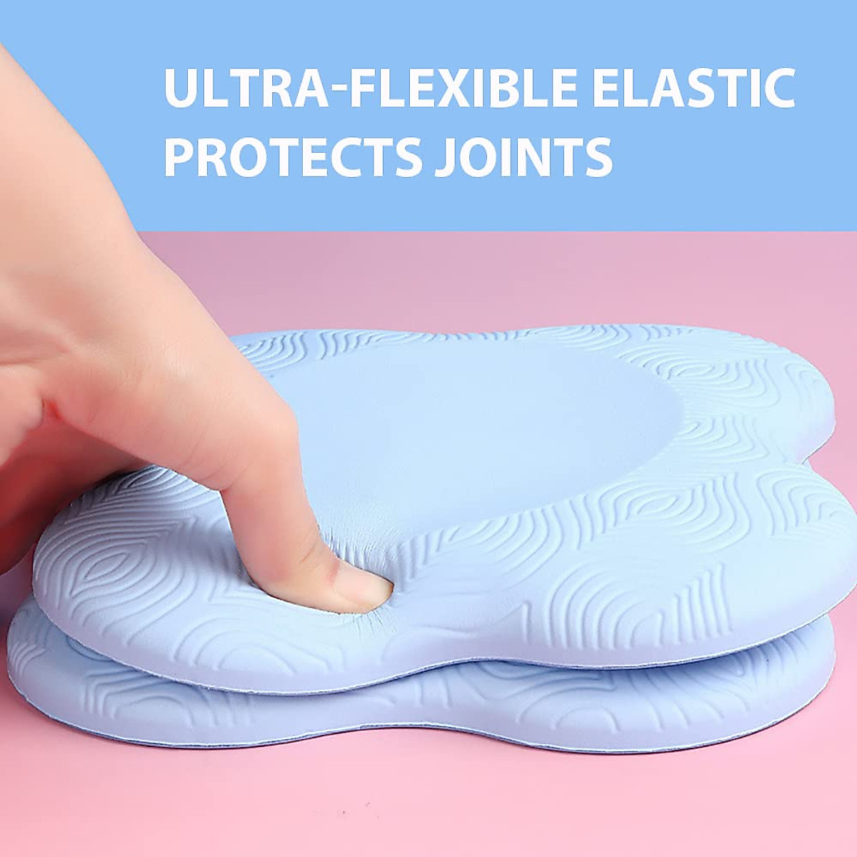 YOAHOME Yoga Knee Pad Cushion Pack of 2, Pilates Excercise Pats, Extra Workout Padding, Support for Knees, Wrists, Elbows. Eliminate Pain During Yoga or Exercise (Blue)