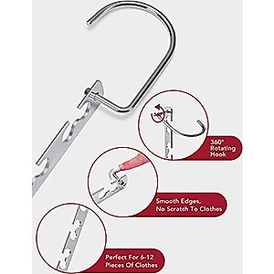 RAbrand Metal Magic Hangers Clothes Hangers Closet Space Saving Hanger Wardrobe Clothing Hanger Organizer Cascading Hangers Stainless Steel Hangers Updated Hook Design