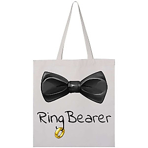 inktastic Ring Bearer- Black Bow Tie Tote Bag 0020 White 2ff55