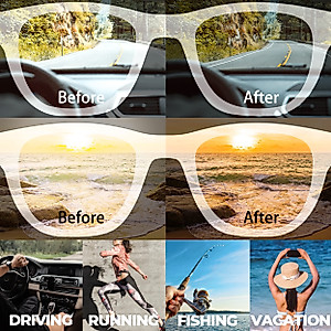 MVICRDU Clip on Sunglasses over Prescription Glasses for Men & Women Flip up Sunglasses Polarized UV Protection Lens CG1