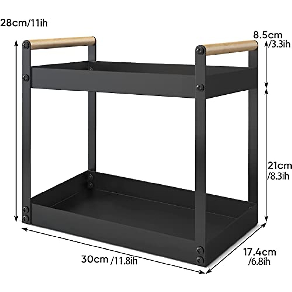Lvssci 2 Tier Bathroom Countertop Organizers and Storage Shelves, Under Sink Organizer, Countertop Holder, Standing Rack,Spice Rack, Cosmetic Organizer Holder for Home Room Décor