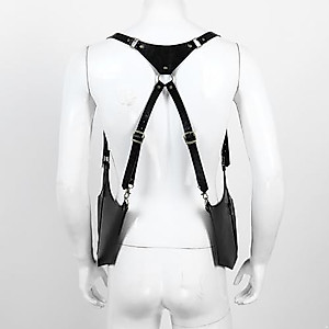 Alvivi PU Leather Under Arm Shoulder Holster Wallet Travel Bag Belt Anti-Theft Hidden Underarm Strap Wallet Pocket Outdoor Black A One Size